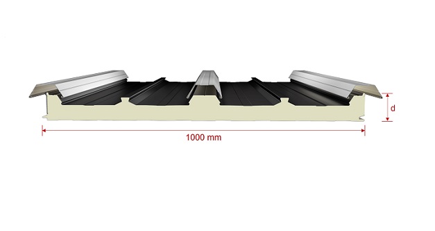 PUR/PIR Insulated 5 Ribs Secret Fix Solar Roof Panel | Teknopanel
